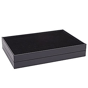2 Pack Ring Display Tray Velvet, 100 Slot Foam Jewelry Organizer for Storage (13.8x9.5 x1.3 in)