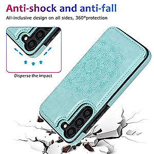 ACXLIFE Galaxy S23Plus 5G Case S23 Plus Card Credit Holder Wallet Protective Cover with Card Slot and Leather Case for Samsung S23Plus 6.6Inch (Green, S23 Plus 6.6inch)