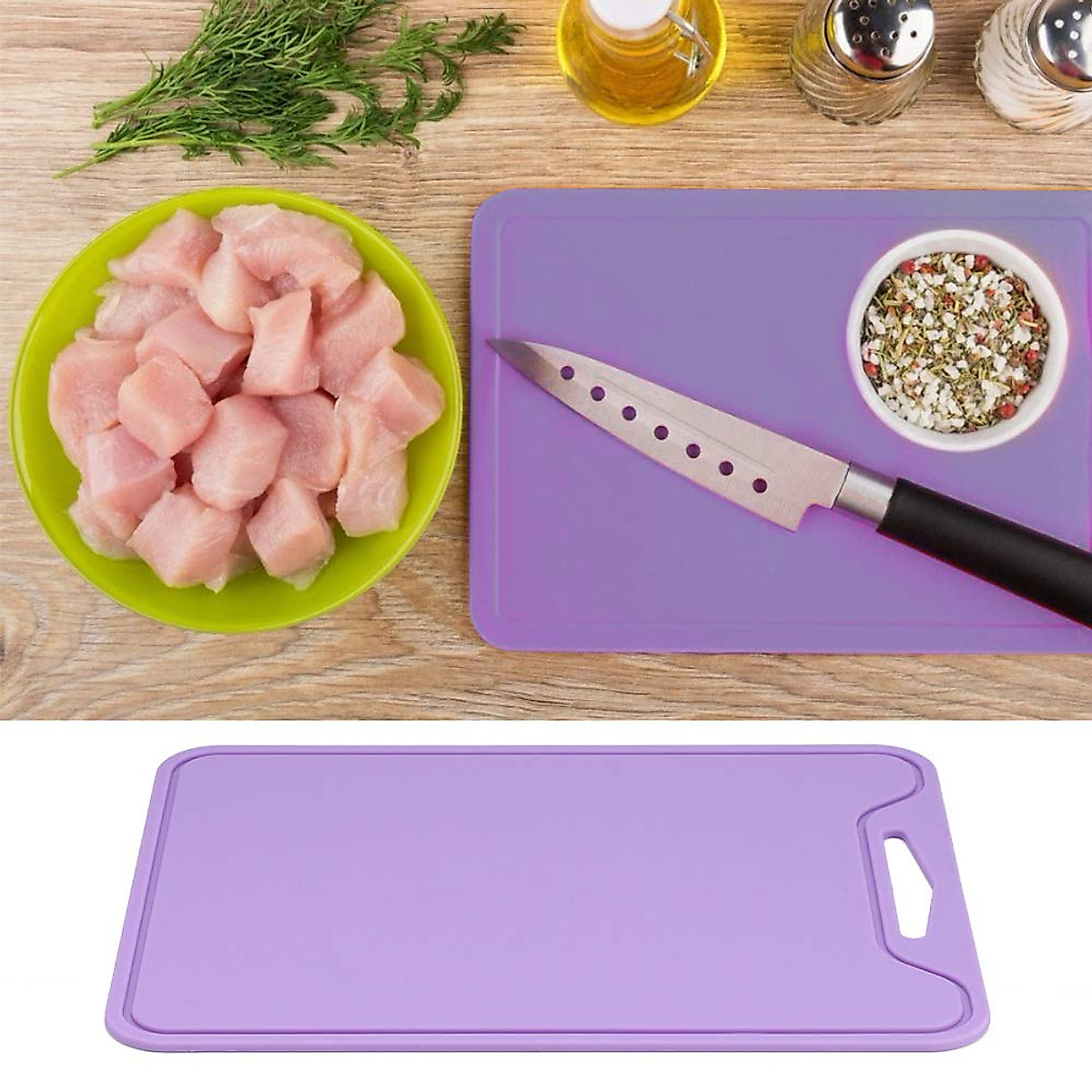 Food Grade Silicone Cutting Board, Flexible Chopping Board for Home Kitchen Use, Purple