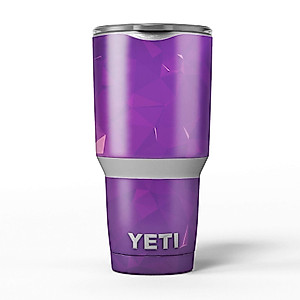 Design Skinz Dark Purple Geometric V15 - Skin Decal Vinyl Wrap Kit Compatible with The Yeti Rambler Cooler Tumbler Cups