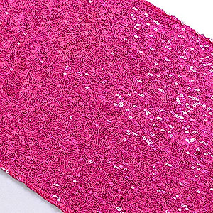 ShinyBeauty Hot Pink Table Runners Pack of 2 Sequin Table Runners 12inx108in Table Runners for Weddings Fuchsia Glitter Table Runner for Party Fall Dining Table Runner