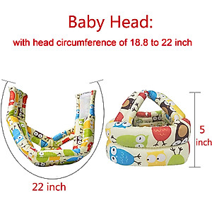 IULONEE Baby Infant Toddler Helmet No Bump Safety Head Cushion Bumper Bonnet Adjustable Protective Cap Child Safety Headguard Hat for Running Walking Crawling Safety Helmet for Kid (Beige Owl)