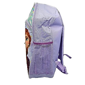 Disney Frozen 2 Lead With Courage Backpack - 16” Full Size Toddler, Child, Kid School Book Bag - Anna and Elsa Foil Panel Backpack