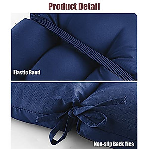 Rocking Chair Cushion Pad, Water Resistant Patio Chair Cushion for Adirondack Chair High Back Indoor Outdoor Soft Thickened Patio Chaise Lounger Cushion Overstuffed Patio Chair Cushion (Navy Blue)