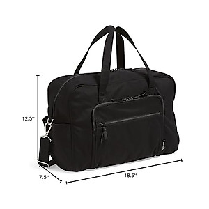 Vera Bradley Women's Cotton Weekender Travel Bag, Black - Recycled Cotton, One Size