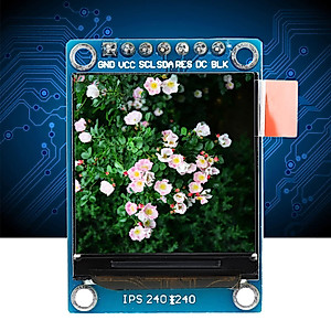 1.3 Inch IPS Color LCD Display Module 240x240 RGB 3.3V SPI ST7735 Vivid and Intuitive, 4 Mounting Holes for Arduino
