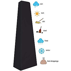 Patio Heater Covers,87 Inch Outdoor Garden Heater Patio Cover for Standing Heater Pyramid Torch Patio Heaters Outdoor Furniture,Waterproof,Dustproof,Wind-Resistant,Sunlight-Resistant,Snow-Resistant