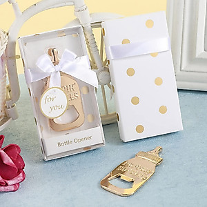 DAJAMAI Set of 18 Bottle Openers for Baby Shower Favors Gifts, Bridal Baby Shower Decorations Souvenirs, Poppin Bottles Openers with Exquisite Gifts Box used for Baby Party (New White)