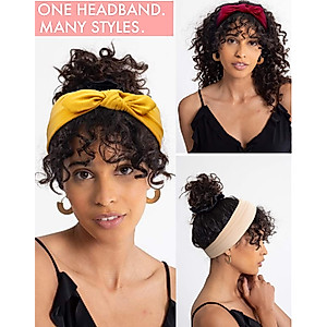 Tobeffect Bow Headbands for Women Non Slip 3.5'' Wide Knotted Headband Hair Bands with Bows Rabbit Ears Womens Turban Headbands Headwraps Girls Strechy Cute Hair Accessories…