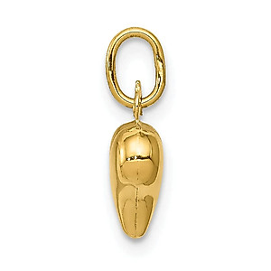 Saris and Things 14k Yellow Gold Polished 3D Heart Charm Pendant