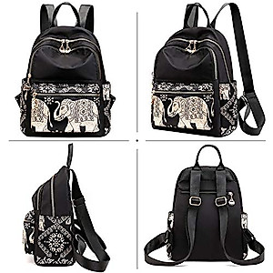 Van Caro Women Girls Mini Elephant Backpack Small Backpack School Bag Bookbag Casual Daily Travel Daypack