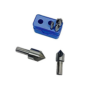 5 PC 3 Flute HSS Countersink 1/4", 3/8", 1/2", 3/4" & 1" Set