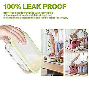 ETERNA GLASSWELL 18 Piece Glass Food Storage Containers with Locking Lids - Airtight & Leak Proof, BPA Free - Dishwasher, Oven, Freezer, Microwave Safe Glass Meal Prep Container