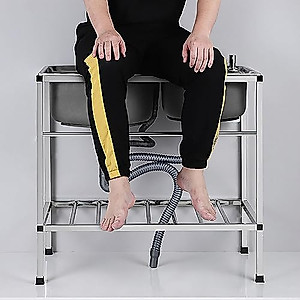 APCHJOJ Freestanding Utility Sink, Utility Sink Double Bowl Stainless Steel Commercial Kitchen Sink with Faucet for Laundry Room Backyard Garage 80 * 43cm doubleslot