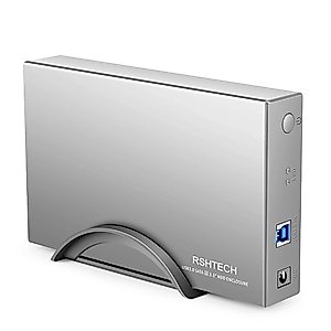 Hard Drive Enclosure RSHTECH USB 3.0 to SATA Aluminum External Hard Drive Dock Case for 3.5 inch HDD SSD up to 16TB Drives, Support UASP (RSH-339)