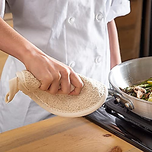 San Jamar Cotton Terry Cloth Round Potholders, 8 Inches, Tan, (Pack of 12), Medium