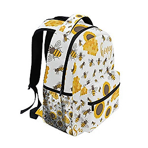 Sunflowers Bees Honey Sweet Backpacks Travel Laptop Daypack School Bags for Teens Men Women