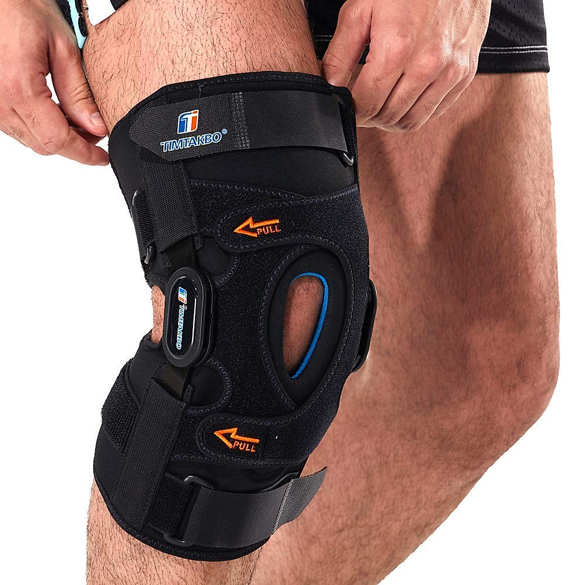 T TIMTAKBO Hinged Knee Brace,GEl Patella Support with Removable Dual Side Stabilizers,Knee Support for Meniscus Tear,Relieves ACL,Arthritis(L fit Upper 19.5-23.5"/Lower 16-20.5")