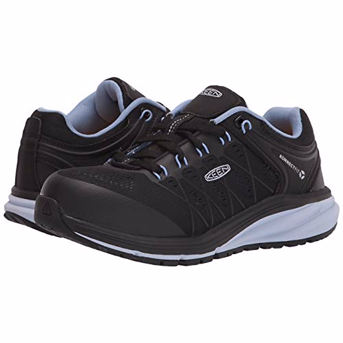 KEEN Utility Women's Vista Energy Low Height Sneakers Composite Toe Industrial Work Shoes, Hydrangea/Black, 5.5 Wide