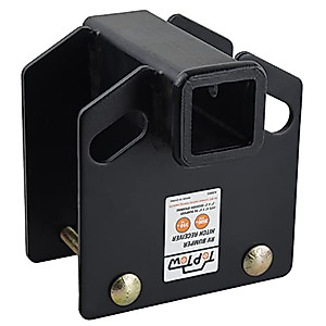 TOPTOW 63803 RV Bumper Hitch Receiver 2 inch Adapter Receiver Openning 3500 LBS Capacity Fits for 4 inch X 4 inch Square RV Rear Bumpers