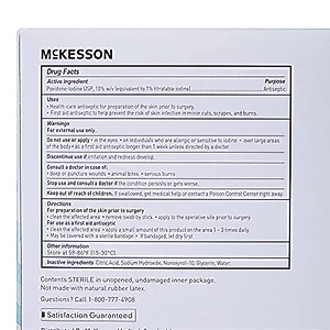 McKesson Povidone-Iodine Impregnated Swab Stick, Sterile - 4 in, 3 Sticks, 25 Packs, 75 Total