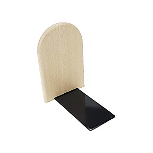 Pufguy Round Edge Beech Bookends Minimalist Wooden Book Stand Book CD for Shelves Desktops Office Library-2pcs