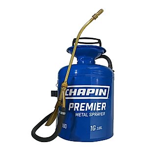 Chapin Premier Pro 1 Gallon Tri Poxy Steel Tank Handheld Liquid Sprayer for Lawn and Garden with Lock On, Adjustable Nozzle, and Wide Mouth Opening