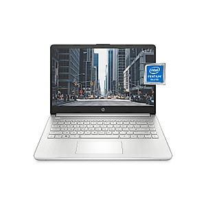 HP 14 inch Laptop, Intel Pentium Silver N5030 Processor, Intel UHD Graphics, 128 GB SSD, Windows Window 11 in S Mode (14-dq0090nr, Natural Silver)