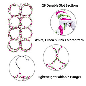 Foldable 28 Ring Hole Slots Space Saving Closet Hanger Scarf, Ties, Belts, Socks Organizer for Home Bedroom, Bathroom, Living Room (2 Pack)