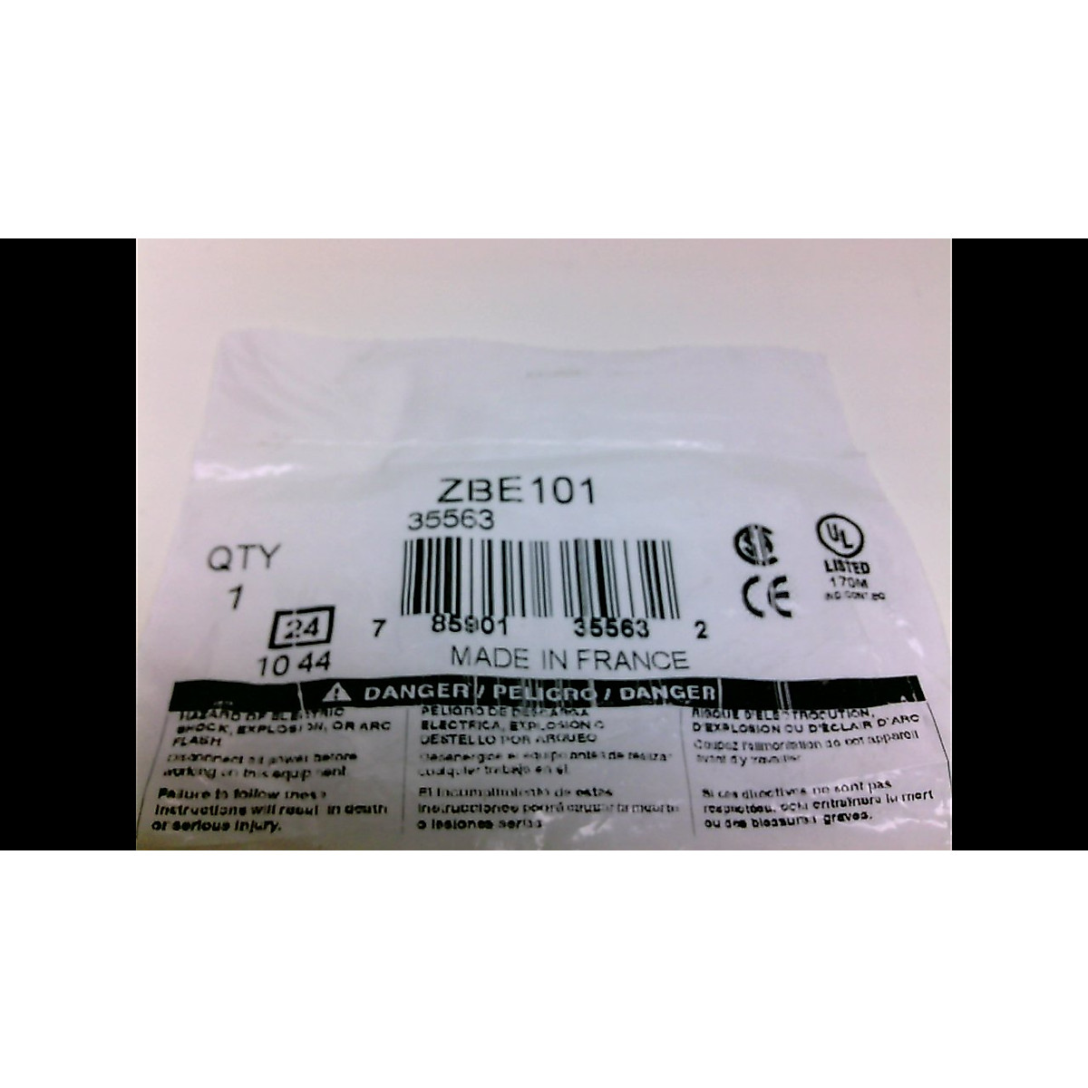 Schneider Electric Zbe-101, Contact Block, 1 N.O., Size: 22Mm, 3A Zbe-101