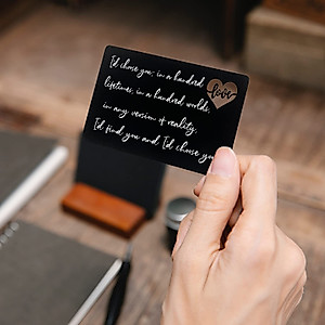 FTONENI I Choose You Wallet Insert Card, Metal Wallet Love Note, Gift for Valentines Day, Boyfriend, Girlfriend