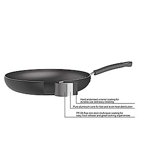 Amazon Basics Hard Anodized Non-Stick Skillet - 12.5-Inch, Black