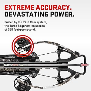 TenPoint Turbo S1 Crossbow, Vektra - 390 FPS - Equipped with RangeMaster Pro Variable Speed Scope + ACUslide Cocking & De-Cocking System - ​​​​Lowest-Priced ACUslide Safe De-Cocking Crossbow