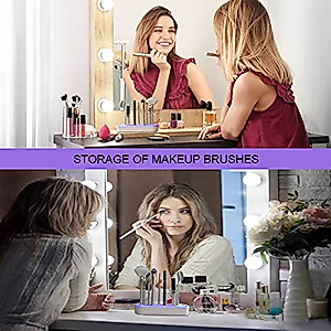 Multi-Purpose Desktop Organizers Silicone Cosmetic Storage Box, 5D Diamond Painting Pen Holder Sewing Tool Storage Box Desktop Storage Box for Brush,Art Supplies, Painting Brush and Craft(Purple)