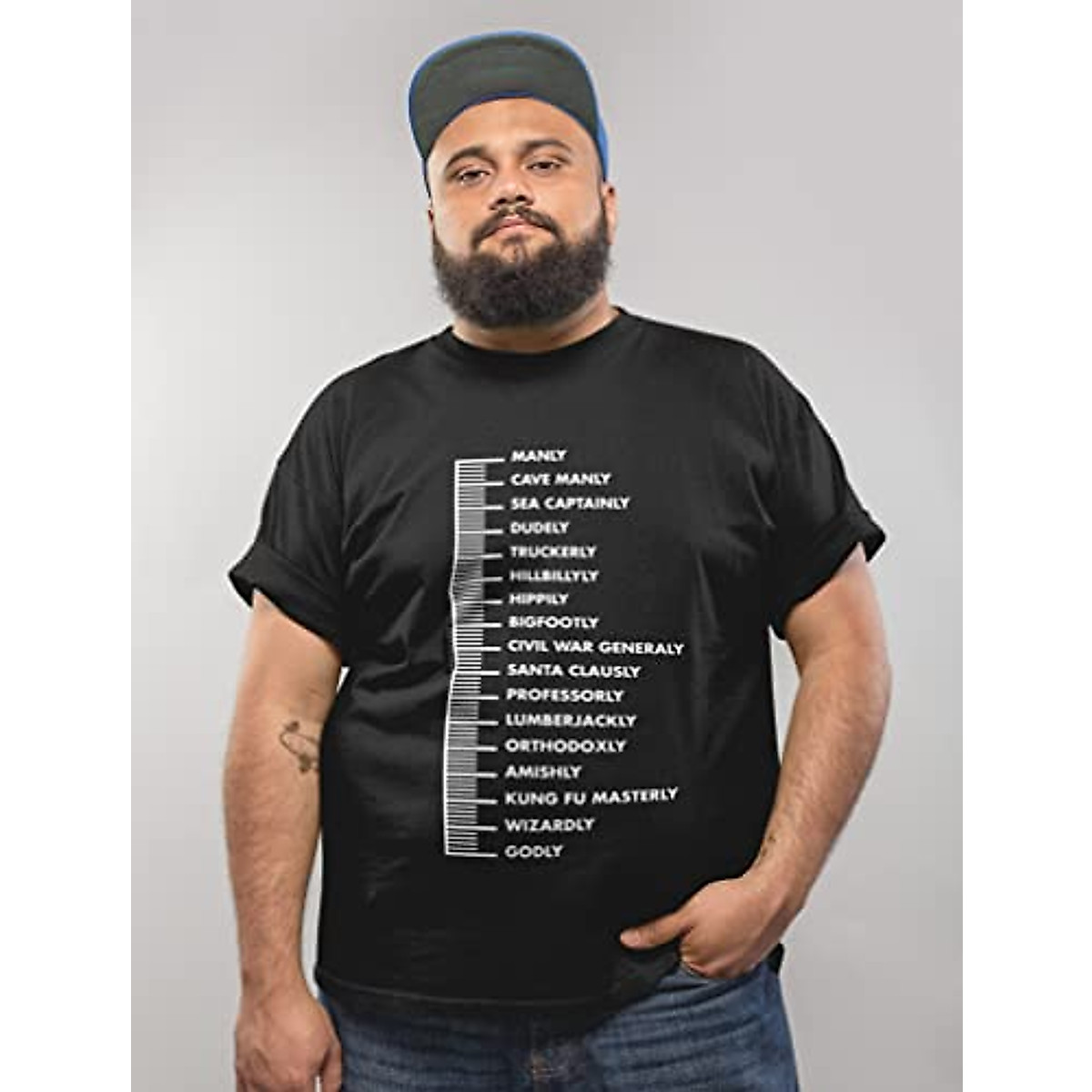 Funny Gifts for Beard Lovers Beard Scale Bearded Shirt Dad Beard Men T-Shirt X-Large Black