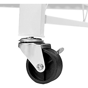 OIDSAX Folding Shelf with Wheels, 3 Shelf Metal Shelving Units, Heavy Duty No Assembly Organizer Shelf for Craft Show,Metal Shelving Unit for Kitchen Living Room