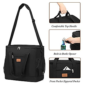 MOYAQI Large Soft Sided Picnic Cooler Bag 40L Insulated Leak Proof for 60 Cans of Beverage or Beer Storage, Collapsible Cooler Lunch Bag for Camping, Lunch, Beach, Picnic, Road Trips, Shopping, Travel