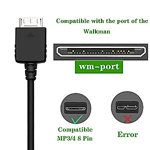 Replacement MP3 MP4 Player USB Charger Cable Compatible with Sony Walkman NWZ Charging Cable for A Series, S Series, E Series, X Series, Z Series