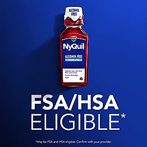 Vicks NyQuil ALCOHOL FREE Cold & Flu Relief Liquid Medicine, Powerful Multi-Symptom Nighttime Relief For Headache, Fever, Sore Throat, Sneezing, Runny Nose And Cough, Berry Flavor, 12 FL OZ