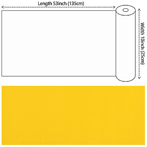 Solid Color Yellow Faux Leather Roll 10"X53"(25cmX135cm),Smooth Faux Leather Material for Making Crafting,Making Handicrafts,Leather Earrings, Bows, DIY Sewing (Yellow)