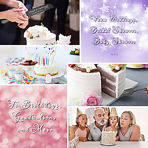 Atdesk Personalized Cake Cutting Set for Wedding, Stainless Steel Cake Knife and Server Set, Cake Cutter and Pie Server for Wedding, Birthday, Anniversary, Graduation Gift (Black)