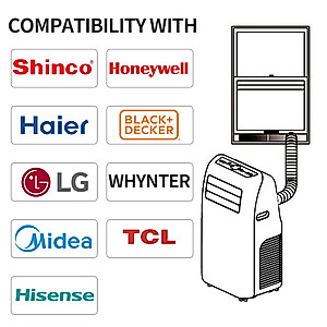 Portable Air Conditioner Exhaust Hose - 5.9 Inch Diameter, 78 Inch Length, Anti-Clockwise Thread