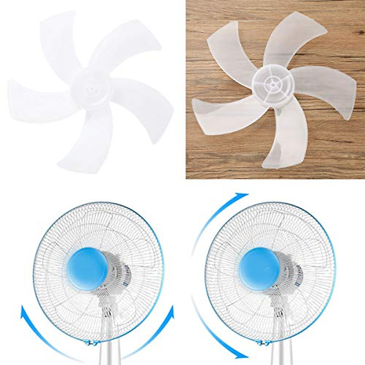 YiZYiF Universal Plastic 5 Leaves Fan Blade Household Standing Pedestal Fan Table Fanner Replacement Part General Accessories Clear 16 inches