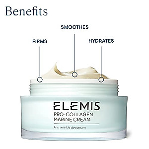 ELEMIS Pro-Collagen Marine Cream | Lightweight Anti-Wrinkle Daily Face Moisturizer Firms, Smoothes, and Hydrates with Powerful Marine + Plant Actives, 3.3 Fl Oz (Pack of 1)