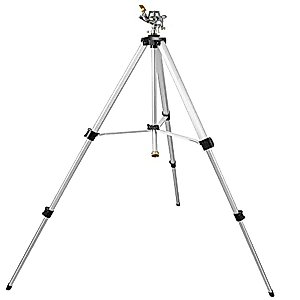 STYDDI Heavy Duty Impact Sprinkler on Tripod Base, Extra Tall Metal Pulsating Telescoping Tripod Sprinkler for Large Area, Yard, Lawn, Garden, Waters up to 90 Ft. Diameter, Legs Extends Up to 50-inch