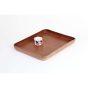 Molded Leather Valet Tray Large Perfect for storing daily essentials in modern space.
