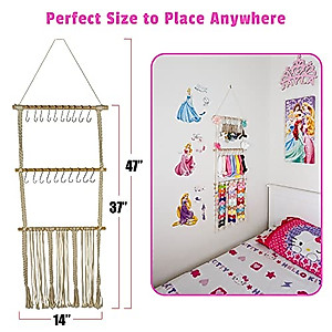 Bow Organizer for Girls Hair Bows - Includes 4 Bows - Bow Holder for Girls Hair Bows - Headband Holder Organizer - Hair Bow Organizer