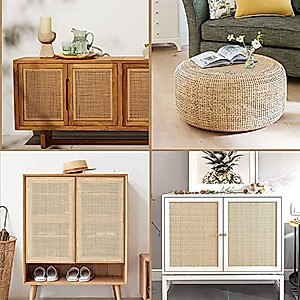 24" Square Shape Width Natural Cane Webbing, Rattan Webbing for Caning Projects, Woven Cane Roll for Furniture, Chair, Cabinet, Ceiling, Basket