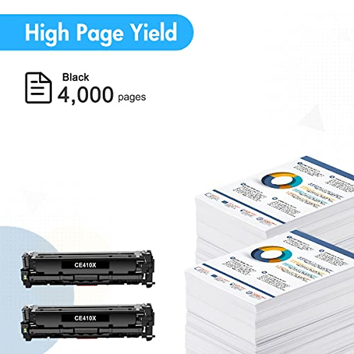 INFITONER 305X Black High-Yield Toner Cartridge 2-Pack Compatible Replacement for HP 305X 305A CE410X CE410A for pro 400 Color MFP M451dn M451nw M475dn M476nw M476dn M476dw M451 M475 M351 M375 Printer