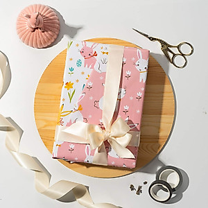 WRAPAHOLIC Wrapping Paper Sheet - Spring Easter Pattern for Birthday, Holiday, Party, Baby Shower - 1 Roll Contains 6 Sheets - 17.5 inch X 39.3 inch Per Sheet